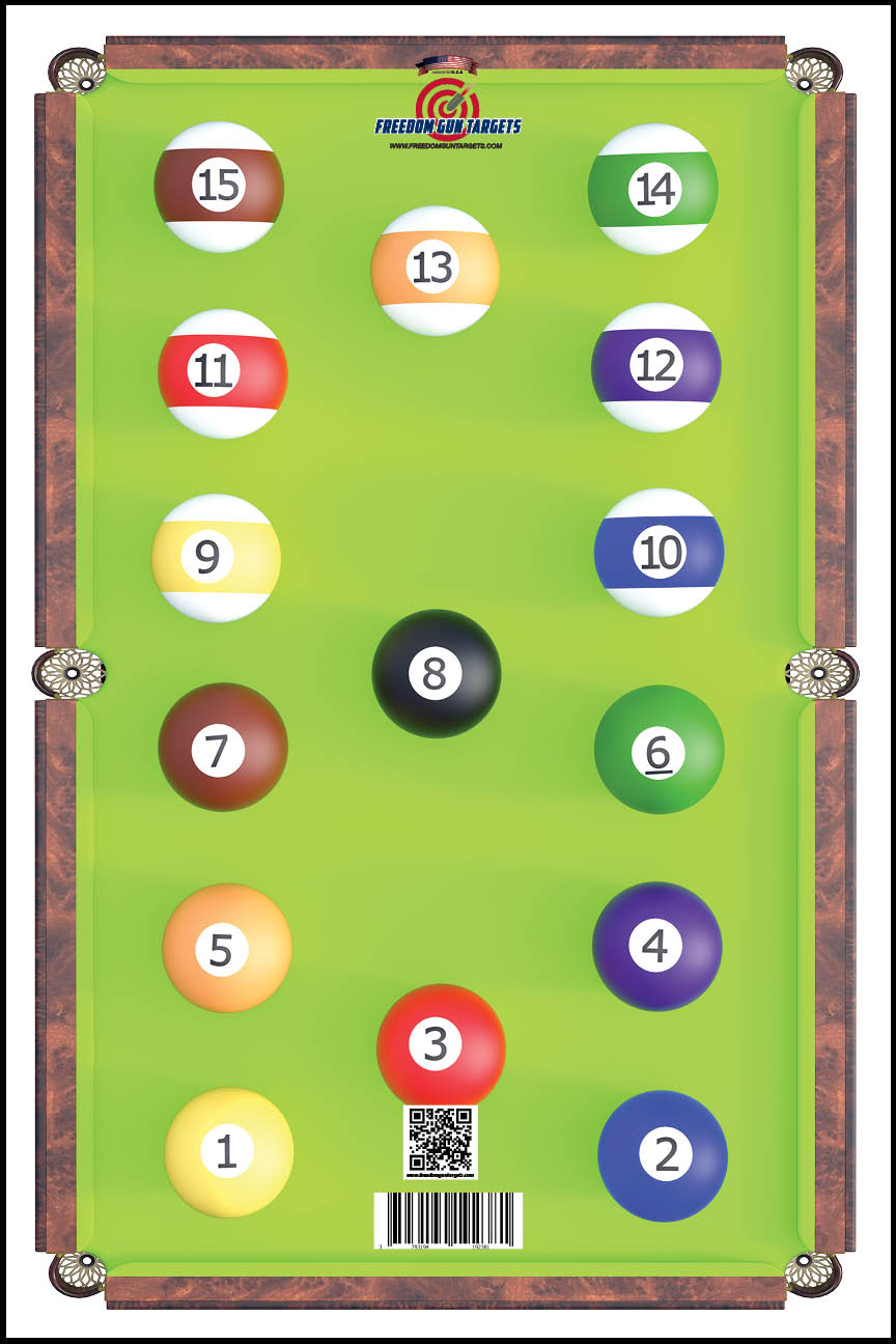 3-D Billiards Target 12"x18"- 25 Pack – Freedom Gun Targets