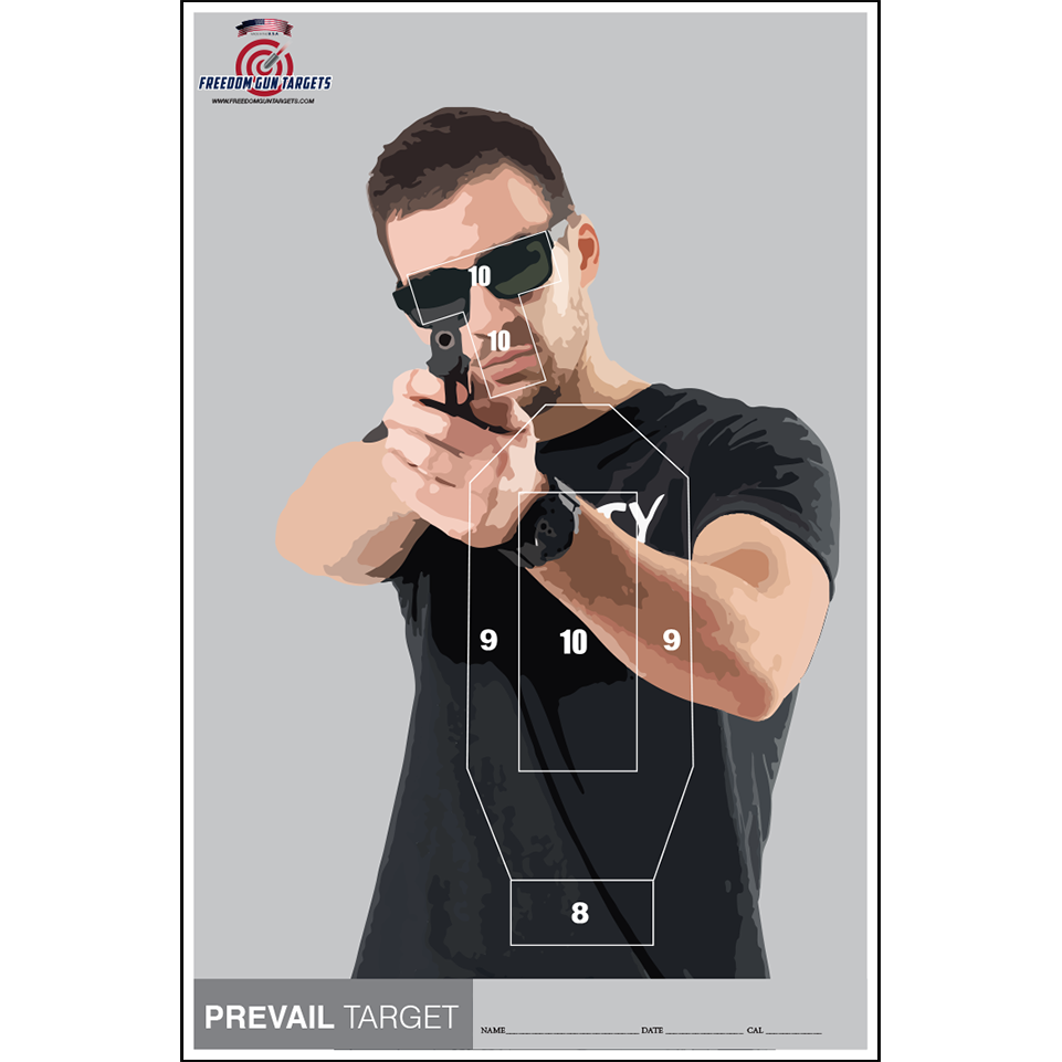 Gunman Prevail Silhouette Target - 25 Pack – Freedom Gun Targets