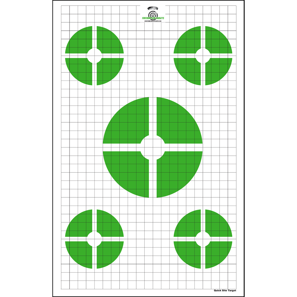 Green Quick Sight-In Target - 25 Pack – Freedom Gun Targets