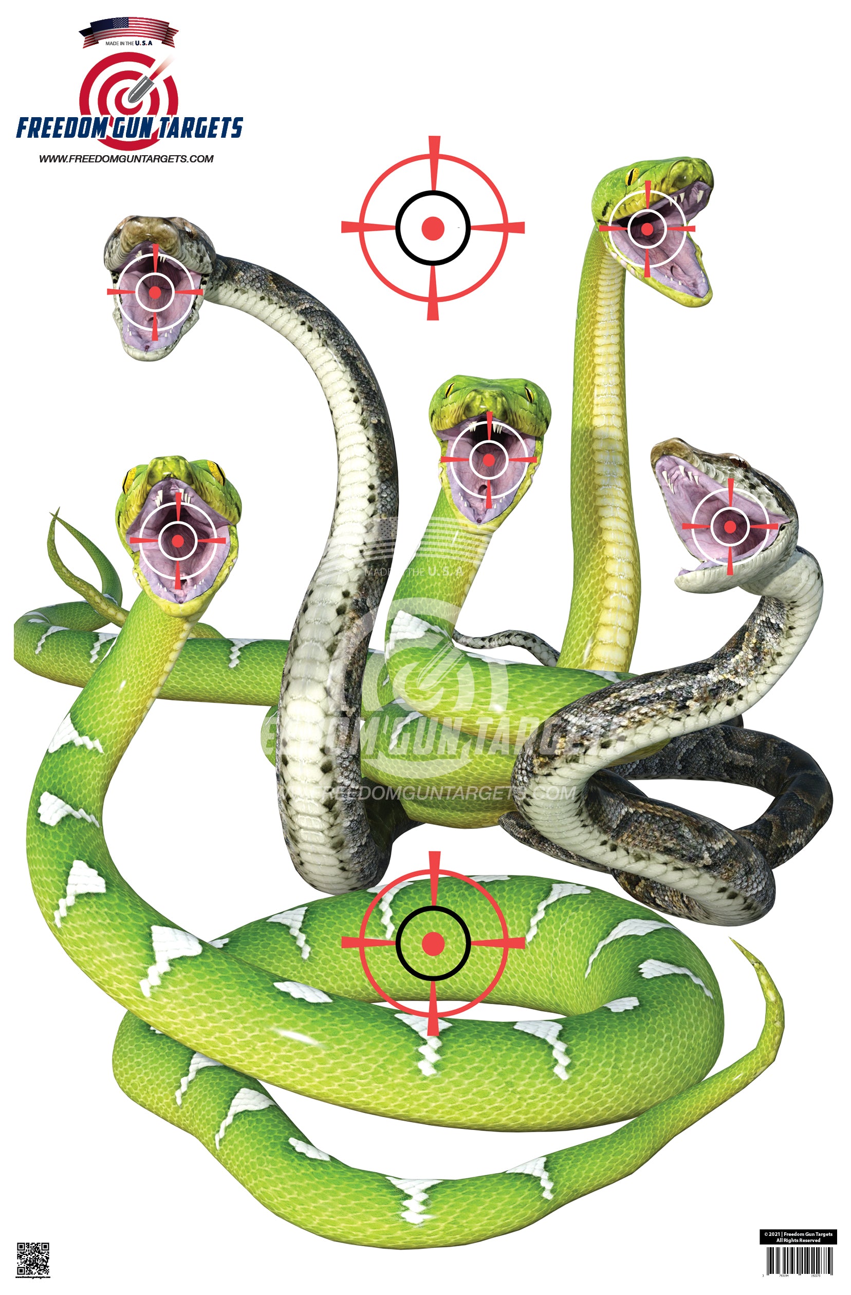 3-D Snake Bite Target 12"x18"- 25 Pack – Freedom Gun Targets