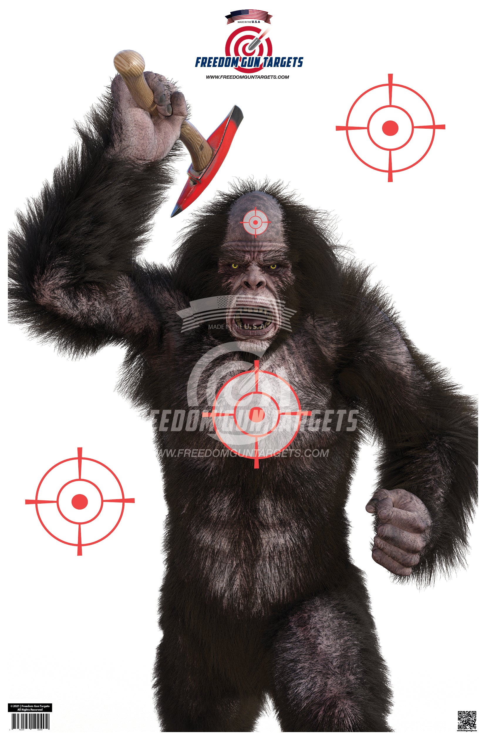 3-D Axe Yeti Target 12"x18"- 25 Pack – Freedom Gun Targets