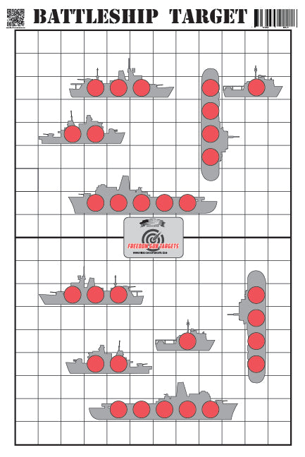 Red Battleship Game Target 12"x18" - 25 Pack – Freedom Gun Targets