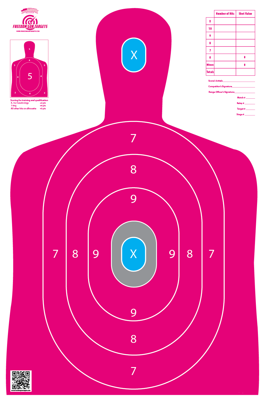 Pink Silhouette Target 12"x18"- 25 Pack – Freedom Gun Targets